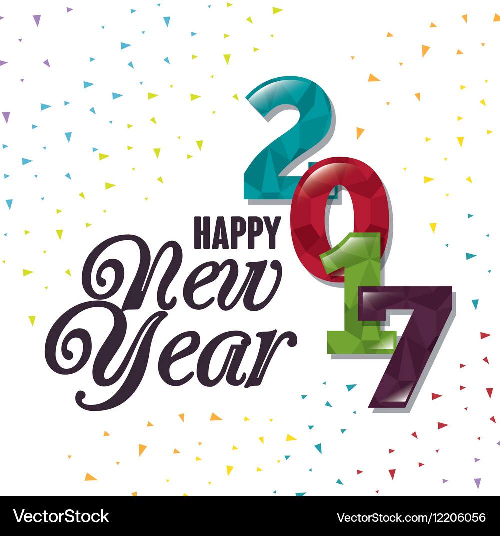 Happy new year 2017 poster Royalty Free Vector Image