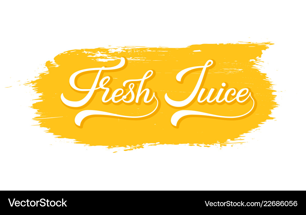 Lettering fresh juice phrase on orange Royalty Free Vector