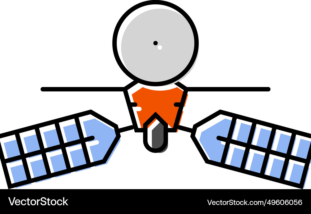 Mars reconnaissance orbiter planet color icon Vector Image