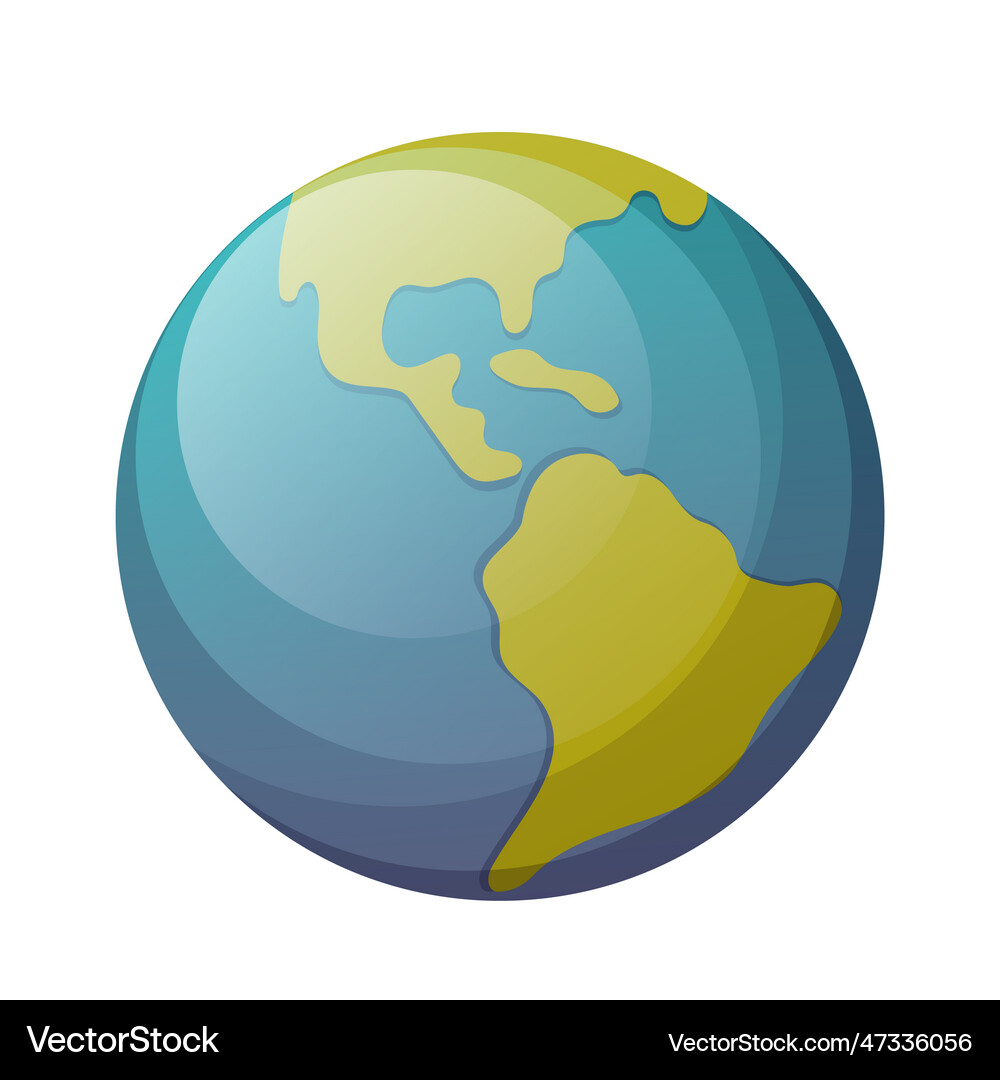 Planet earth with continents and oceans Royalty Free Vector