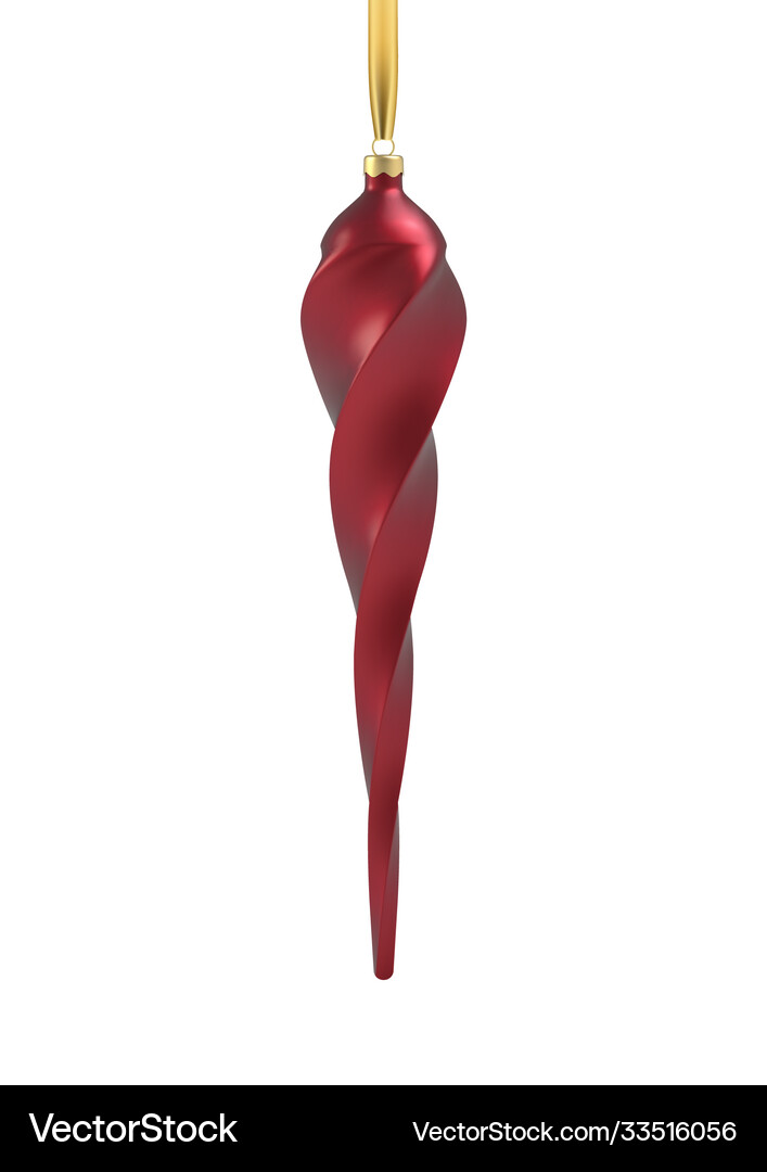 Realistic red christmas tree toy in form Vector Image