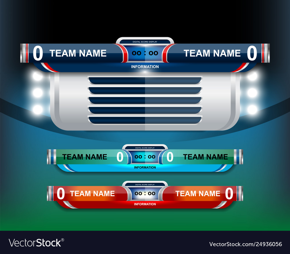 Scoreboard broadcast graphic and lower thirds Vector Image