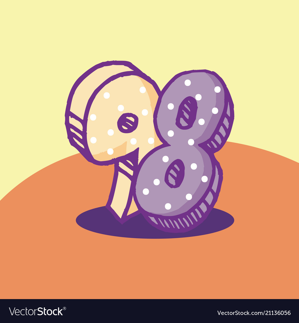 Set numbers comic style Royalty Free Vector Image