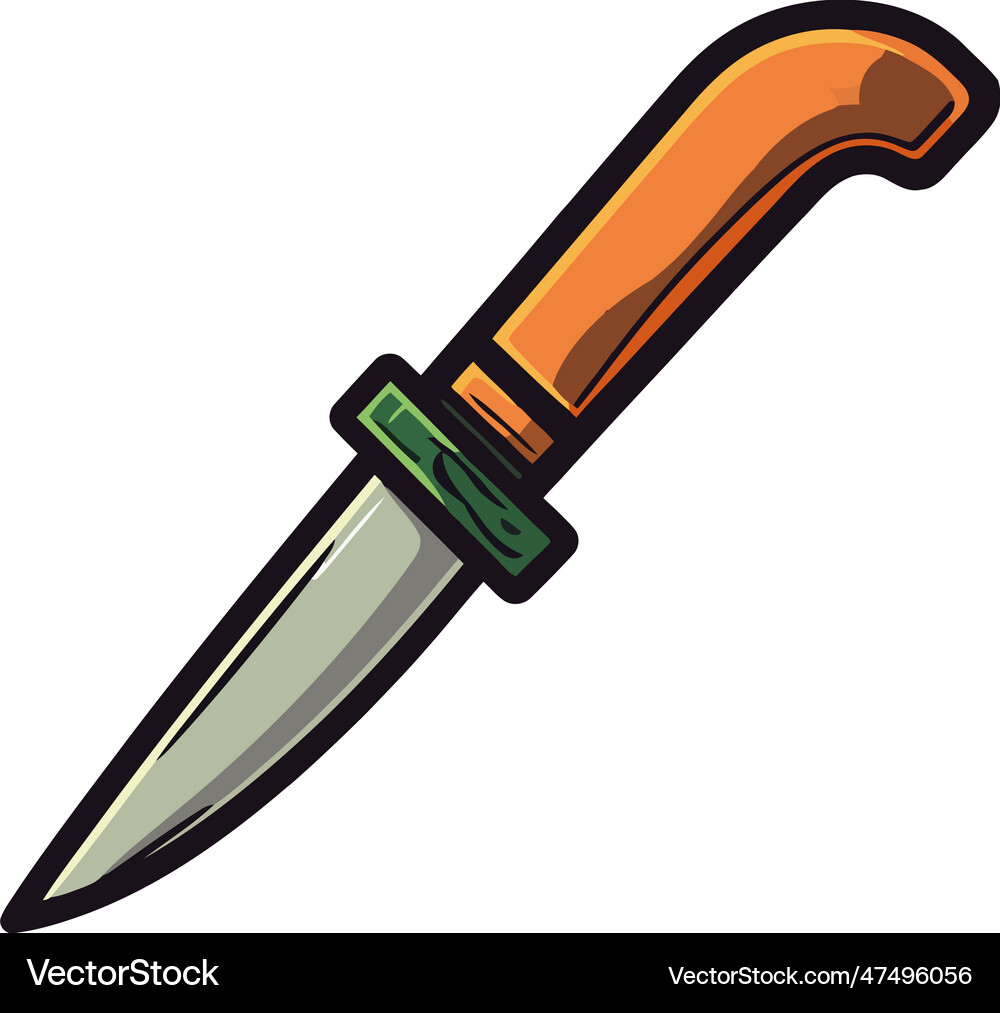 Sharp steel blade handle of metal danger Vector Image
