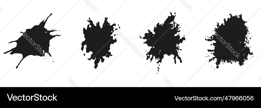 Stain texture paint brush spatter collection ink Vector Image
