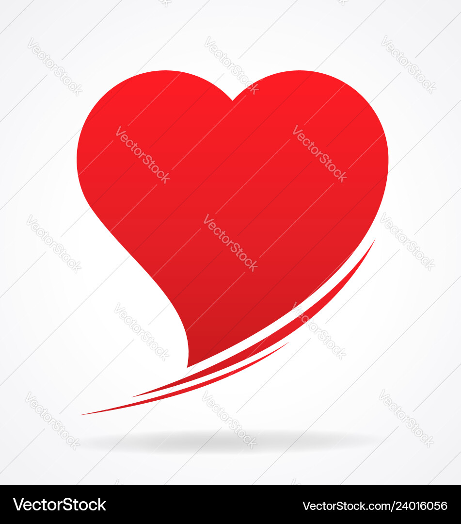 Stylized asymmetrical valentines love heart Vector Image