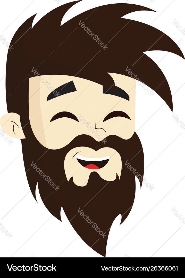 A happy man with beard or color Royalty Free Vector Image