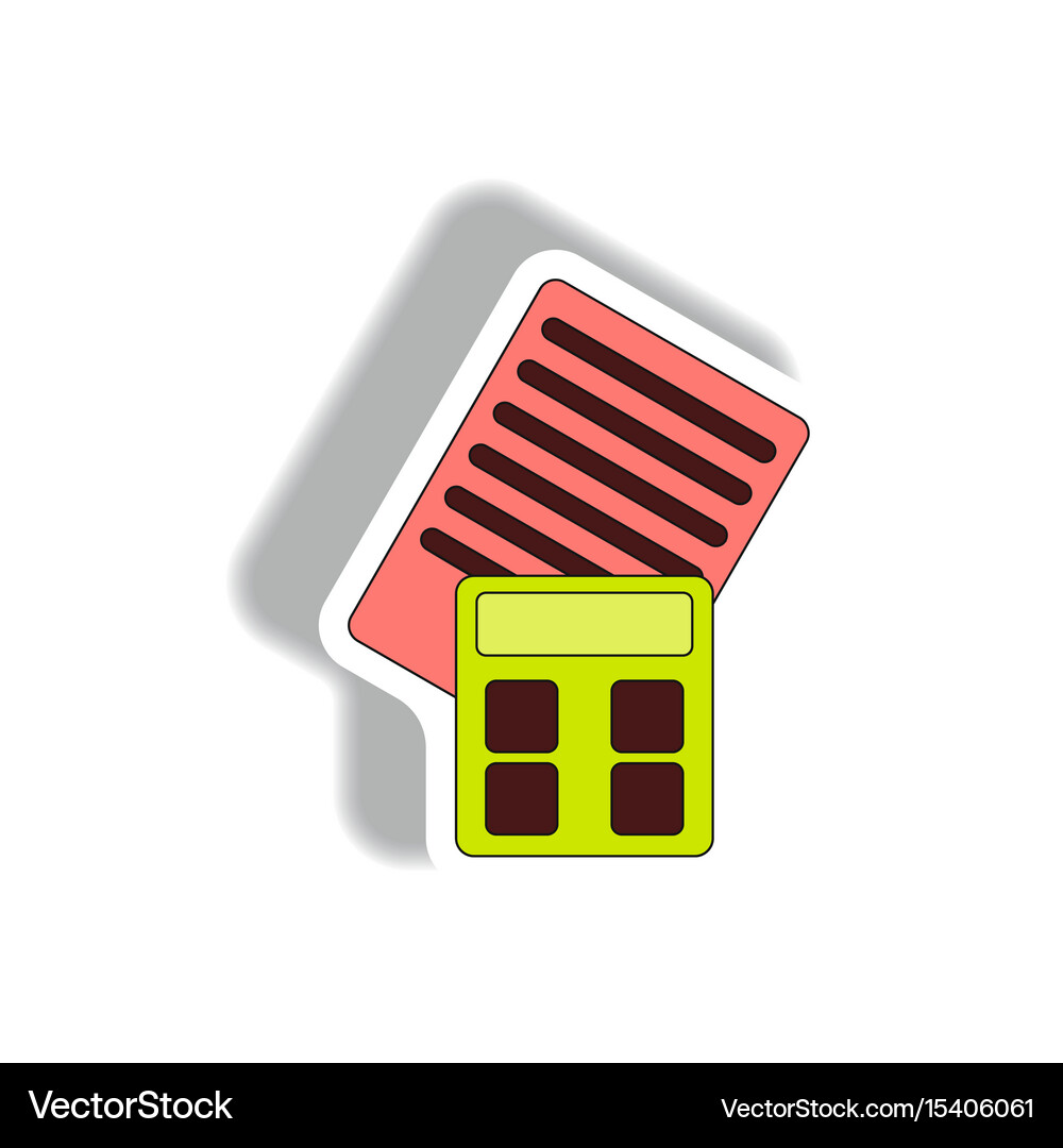 Accounting in paper sticker Royalty Free Vector Image