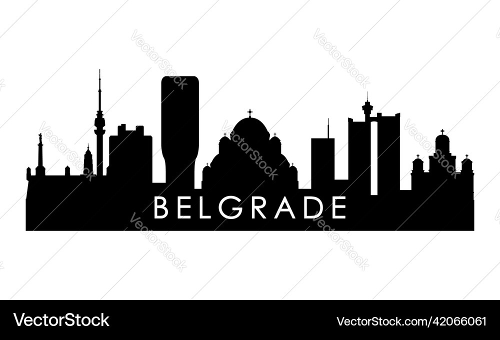 Belgrade skyline silhouette black city Royalty Free Vector