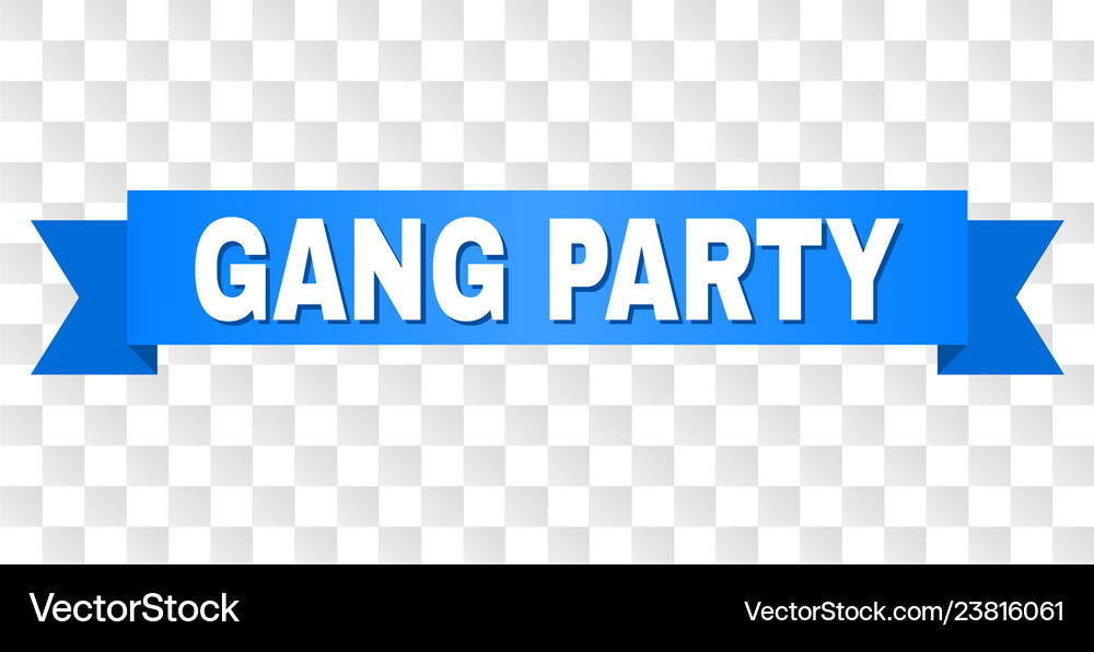 Blue stripe with gang party caption Royalty Free Vector