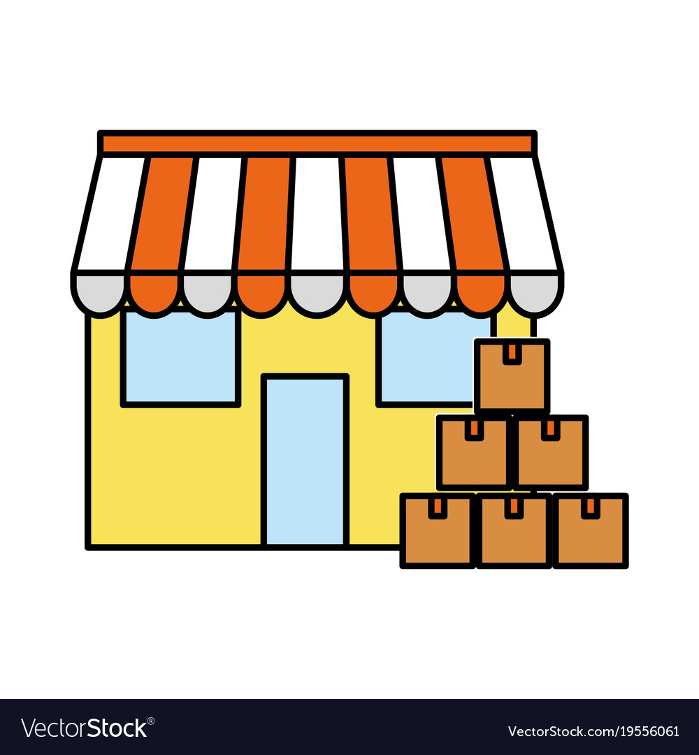 Boxes and store design Royalty Free Vector Image