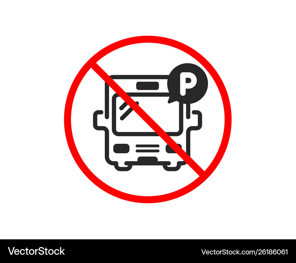 Bus parking icon auto park sign Royalty Free Vector Image