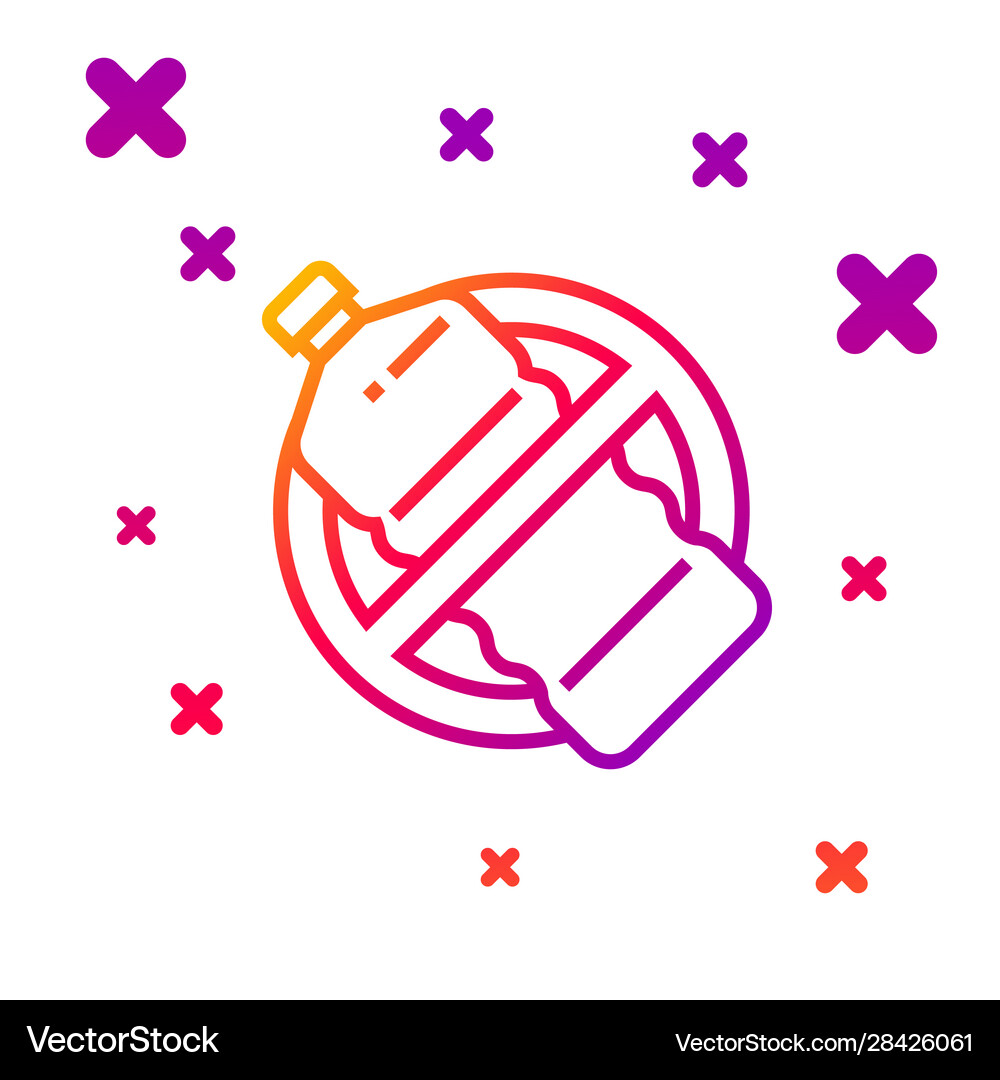 Color line no plastic bottle icon isolated Vector Image