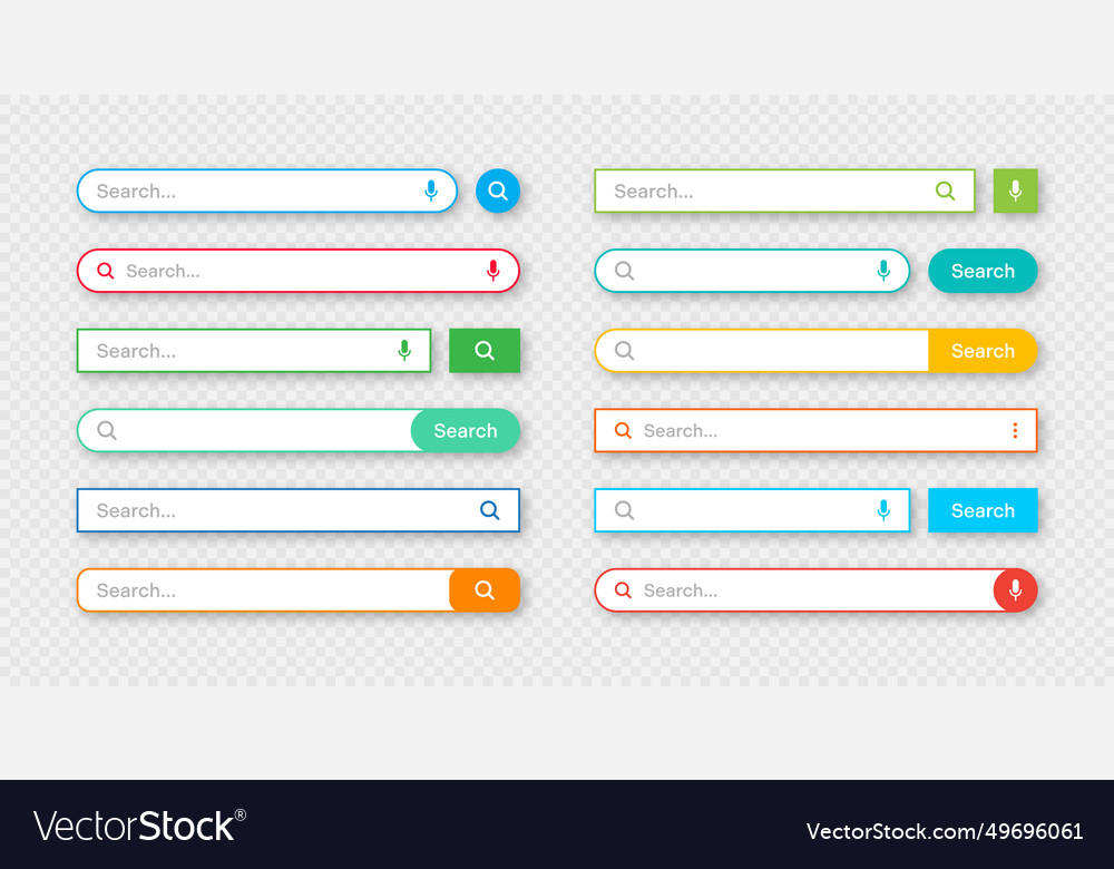 Colorful search bar templates internet browser Vector Image Colorful search bar templates internet browser Vector Image