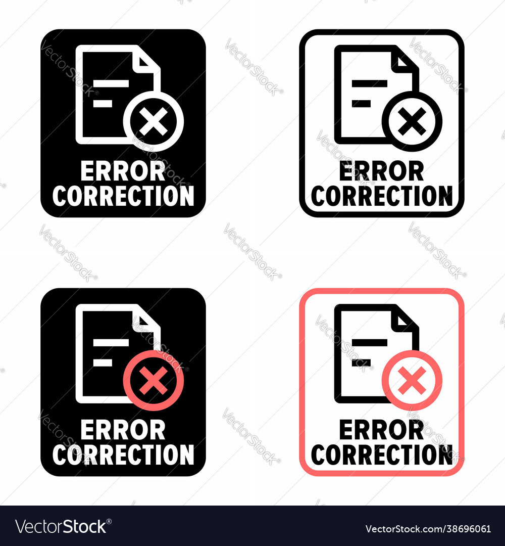 Error correction information sign Royalty Free Vector Image