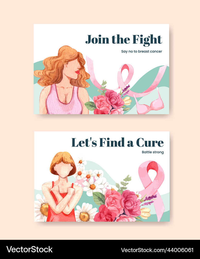 Facebook template with breast cancer Royalty Free Vector