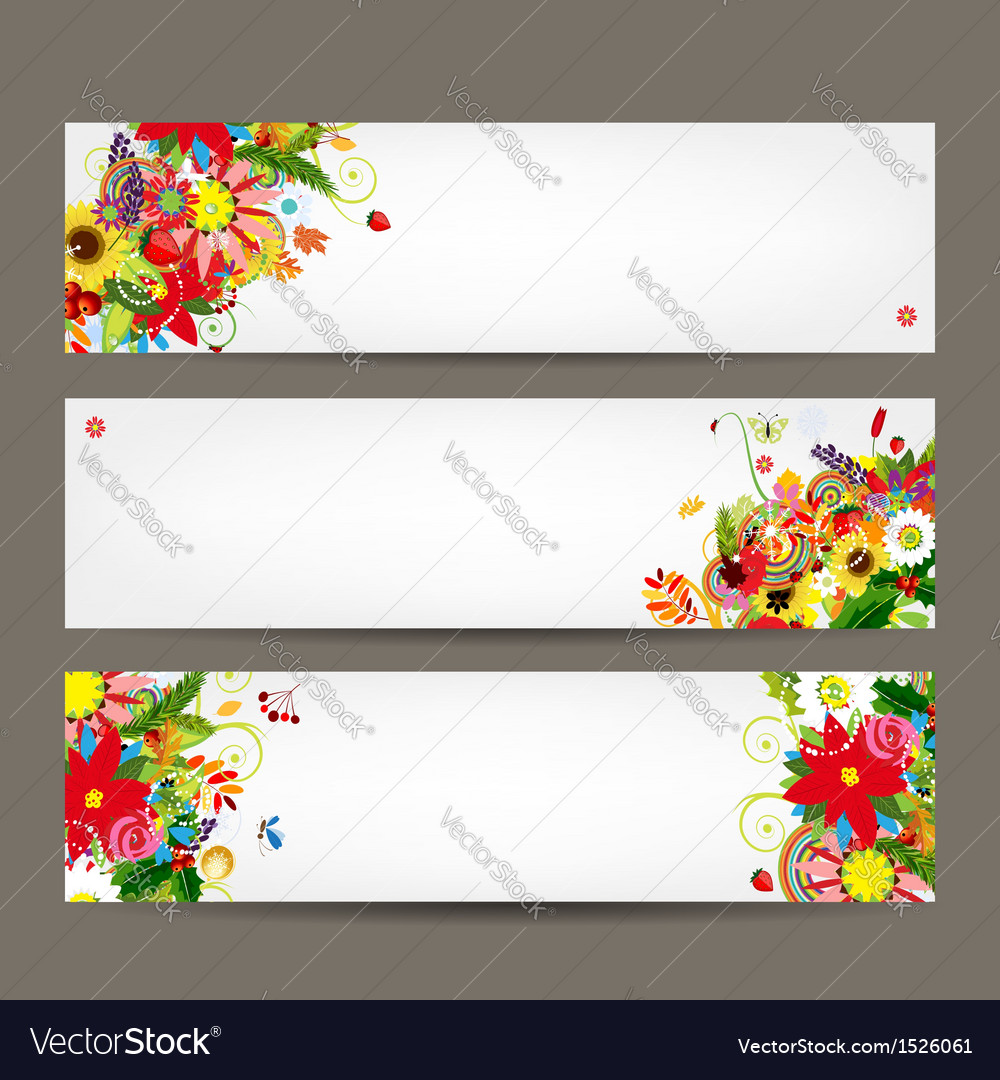 Floral style banners for your design Royalty Free Vector