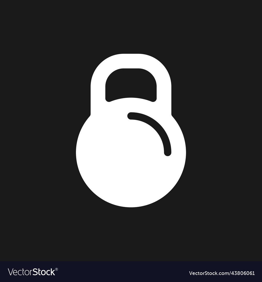 Kettlebell dark mode glyph ui icon Royalty Free Vector Image