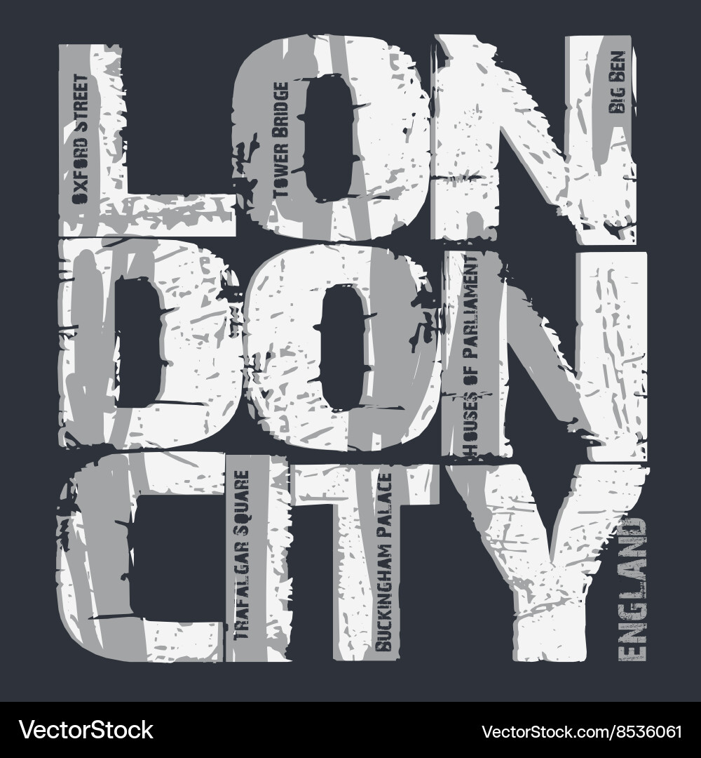 London city typography design Royalty Free Vector Image