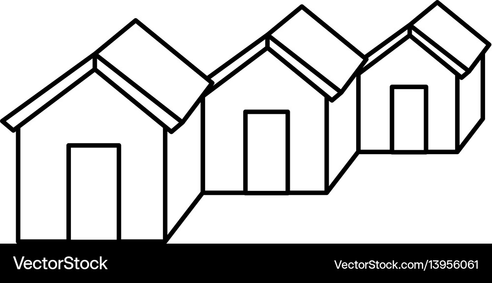 Neightborhood silhouette isolated icon Royalty Free Vector