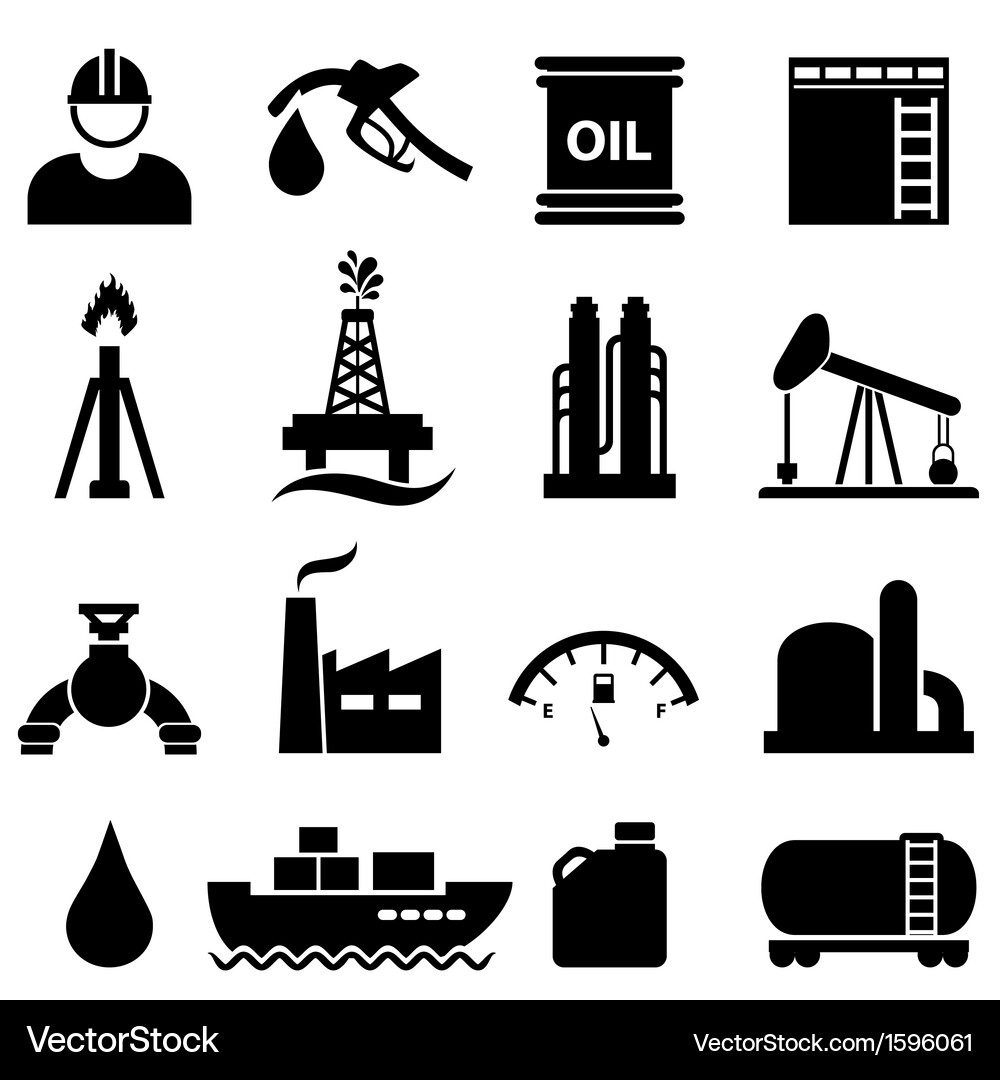 Oil industry icons Royalty Free Vector Image - VectorStock