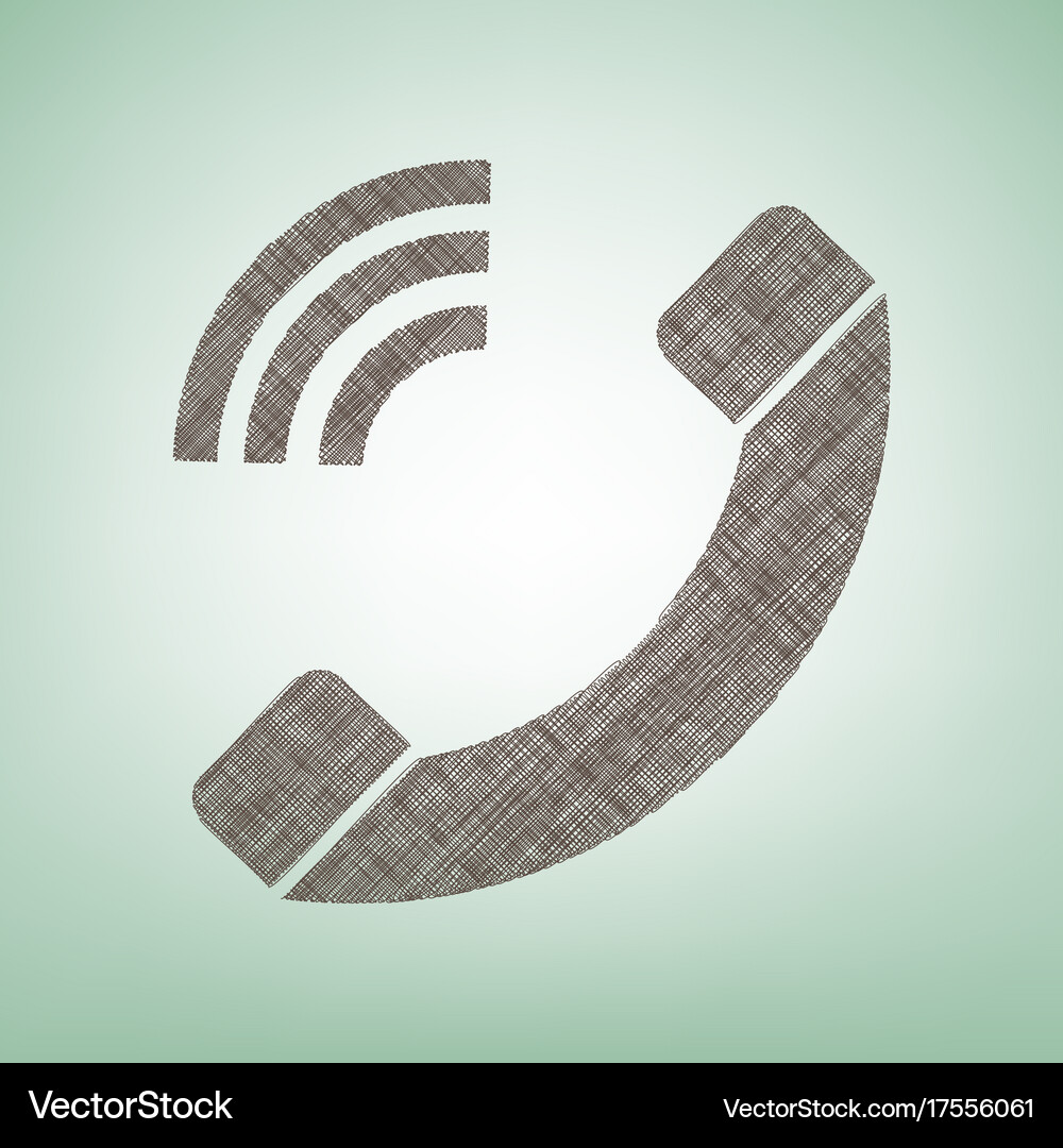Phone sign brown flax icon Royalty Free Vector Image