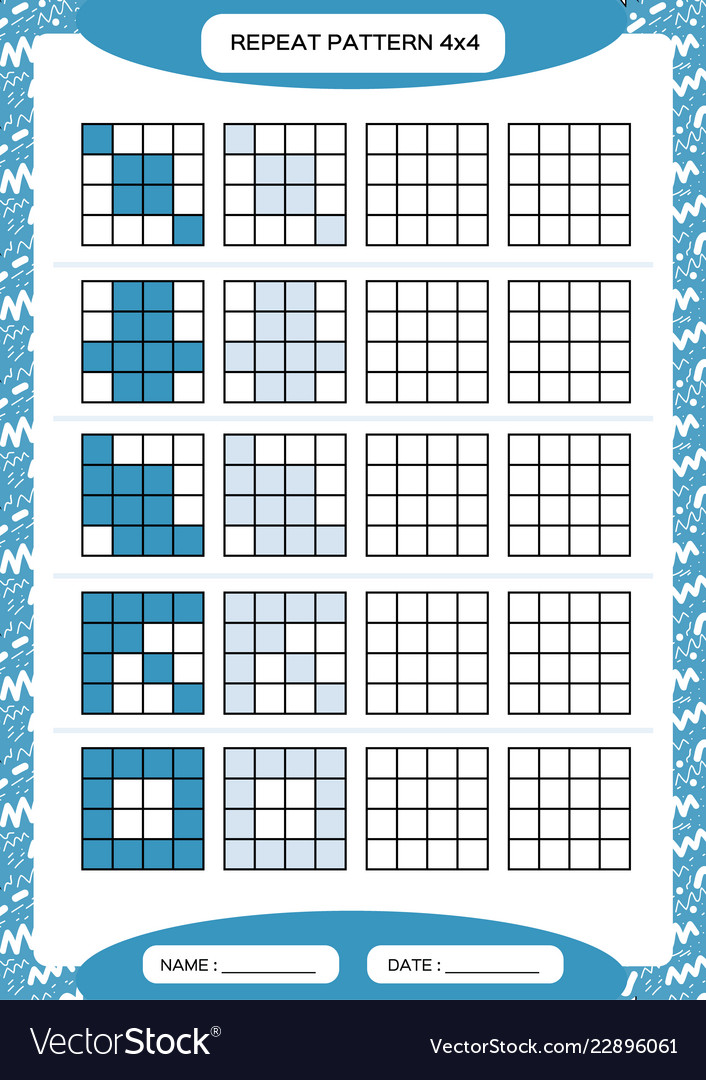 Repeat blue pattern cube grid with squares Vector Image