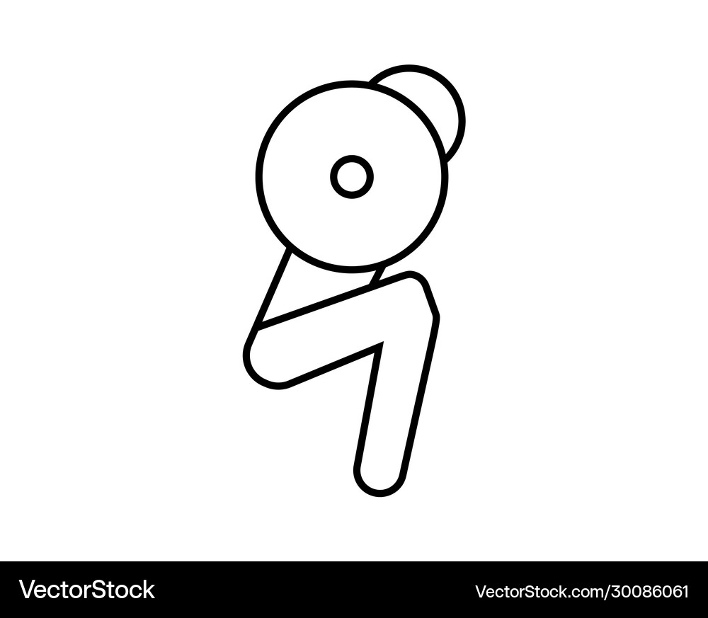 Squat icon in line style isolated on white Vector Image
