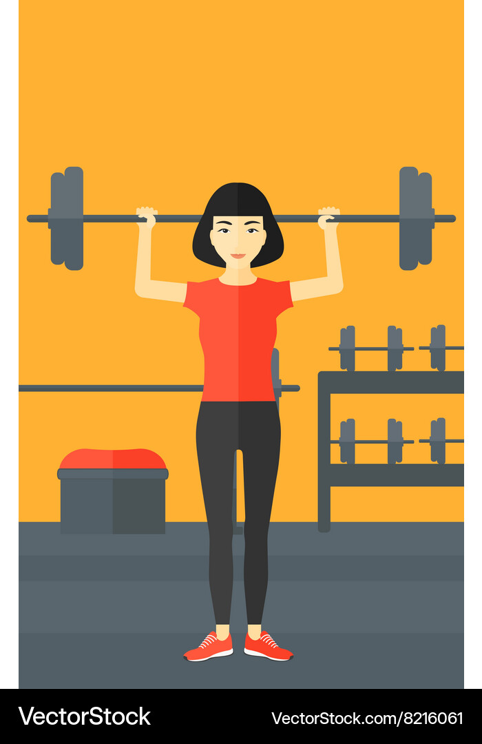 Woman lifting barbell Royalty Free Vector Image