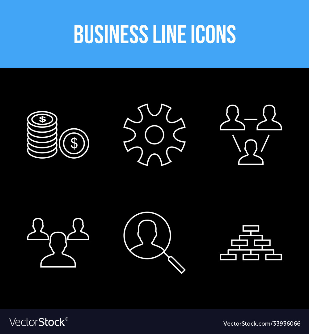 Beautiful 6 icons pack business Royalty Free Vector Image