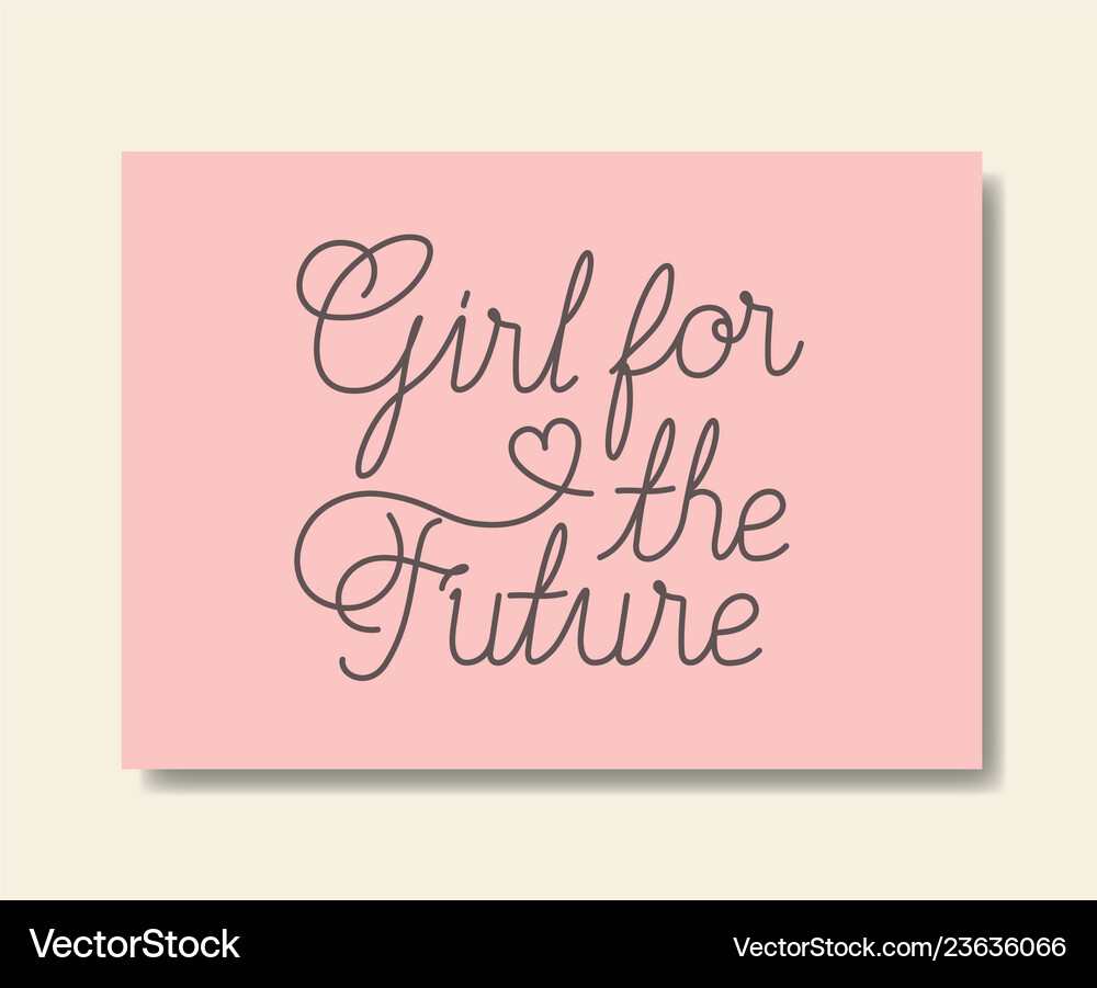 Card with female future message hand made font Vector Image