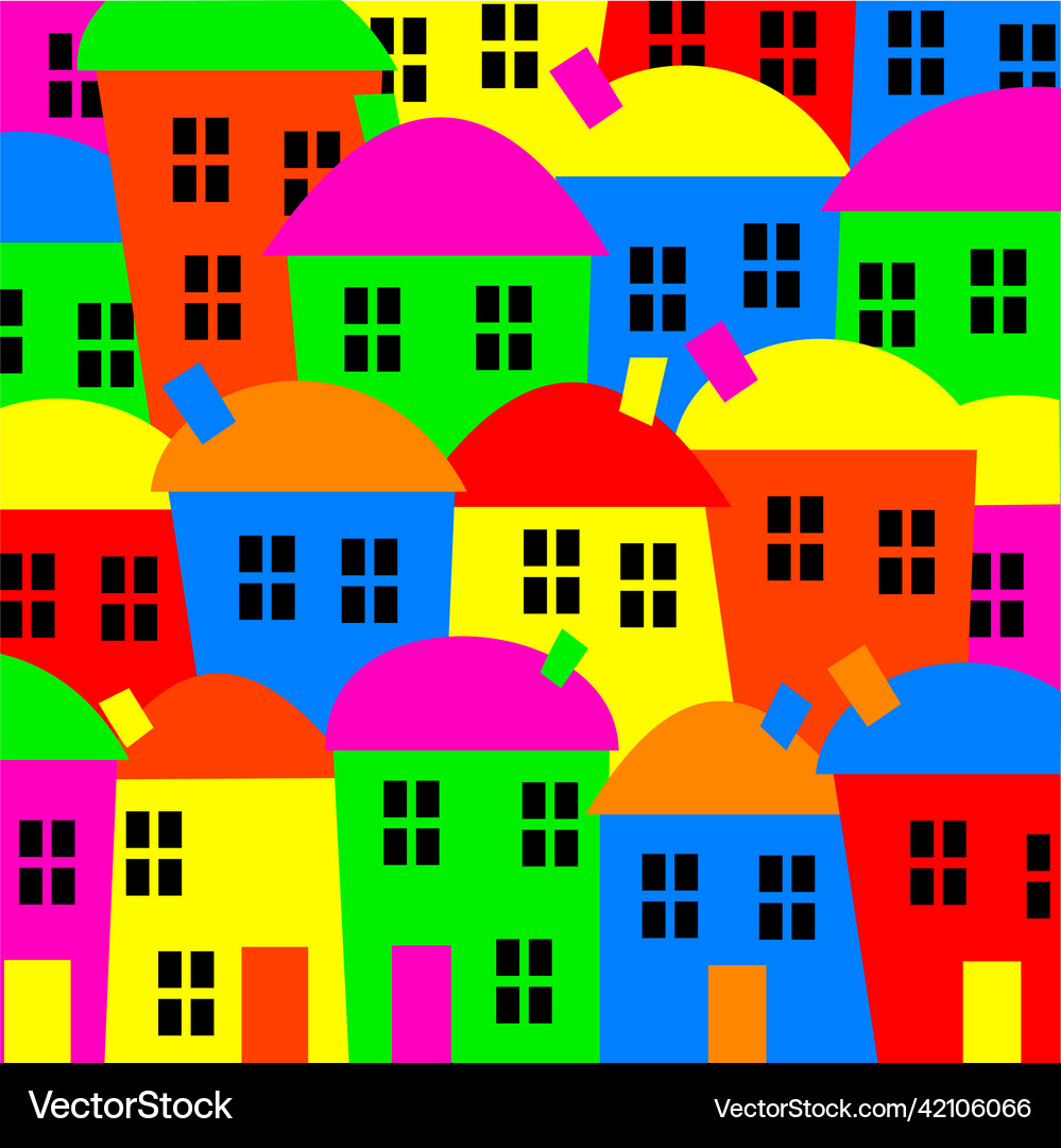 Colorful housing community Royalty Free Vector Image