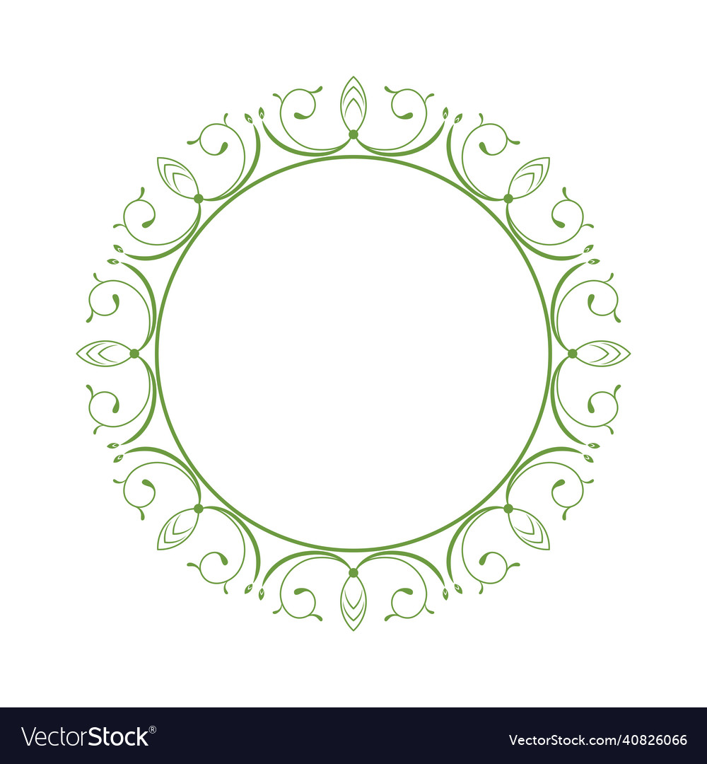 Green monogram frame Royalty Free Vector Image