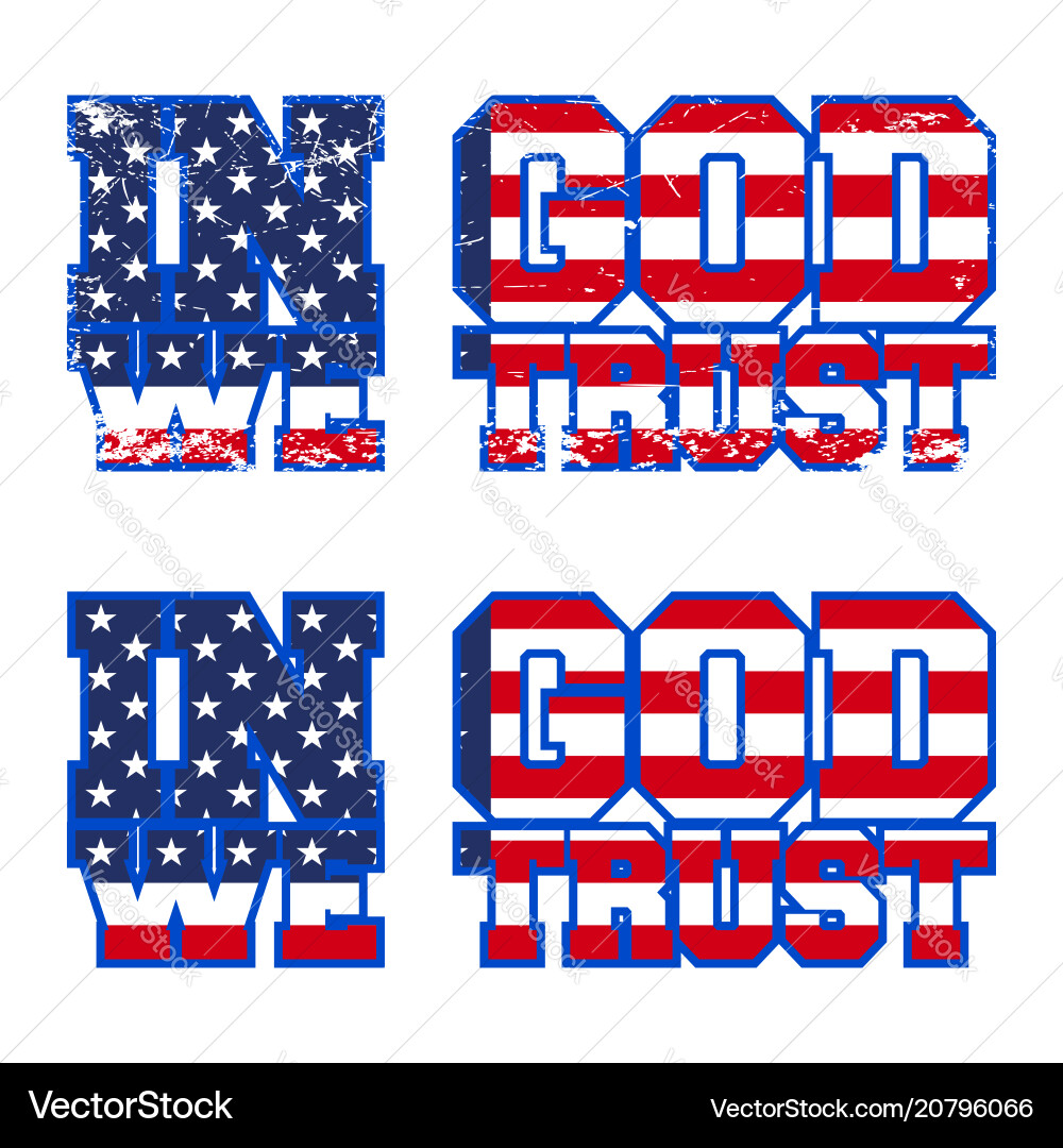 In god we trust print design Royalty Free Vector Image