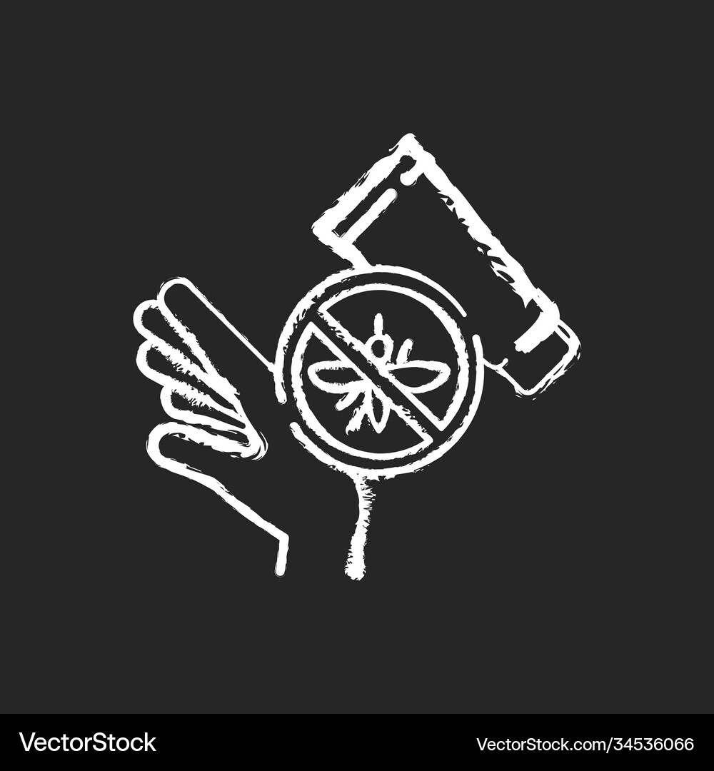 Insect bites cream chalk white icon on black Vector Image