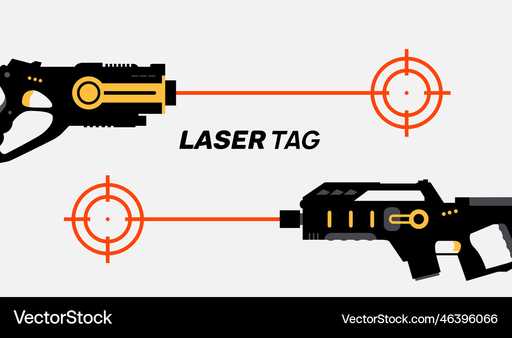 Laser tag gun game icon tag Royalty Free Vector Image