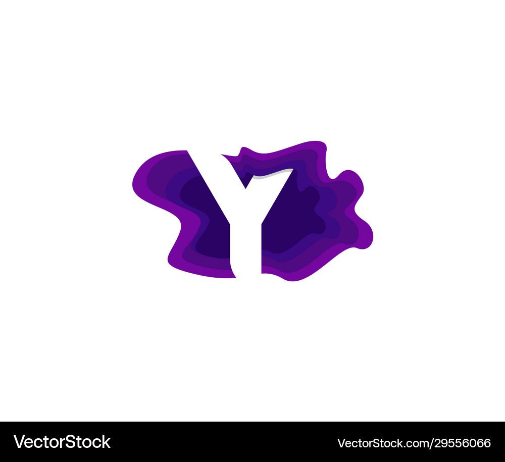 Letter y paper art stylized modern typographic Vector Image