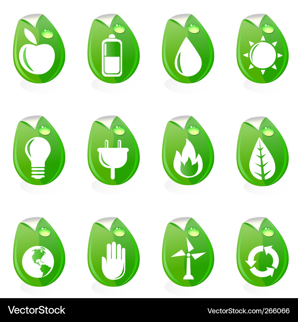 Natural energy symbols Royalty Free Vector Image