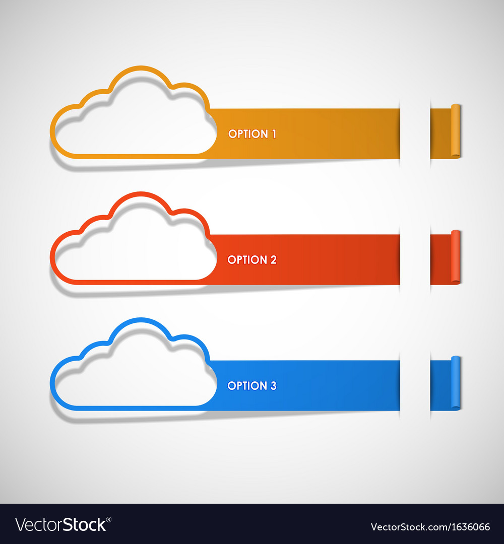 Option step cloud background Royalty Free Vector Image