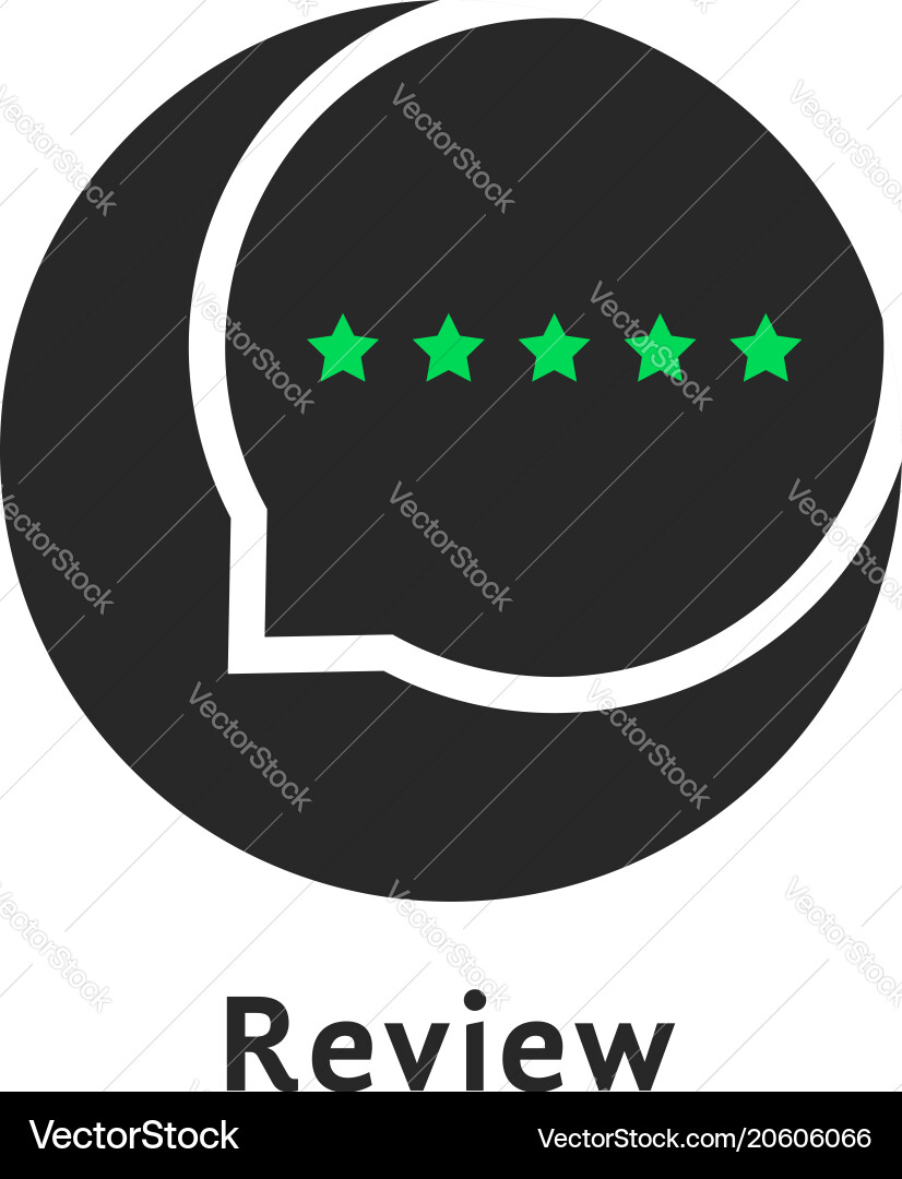 Round simple review logo isolated on white Vector Image