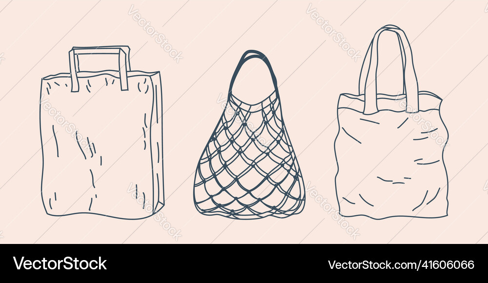 Shopper net bag paper tote Royalty Free Vector Image