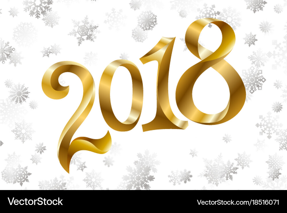 2018 new year greeting card with sparkling Vector Image