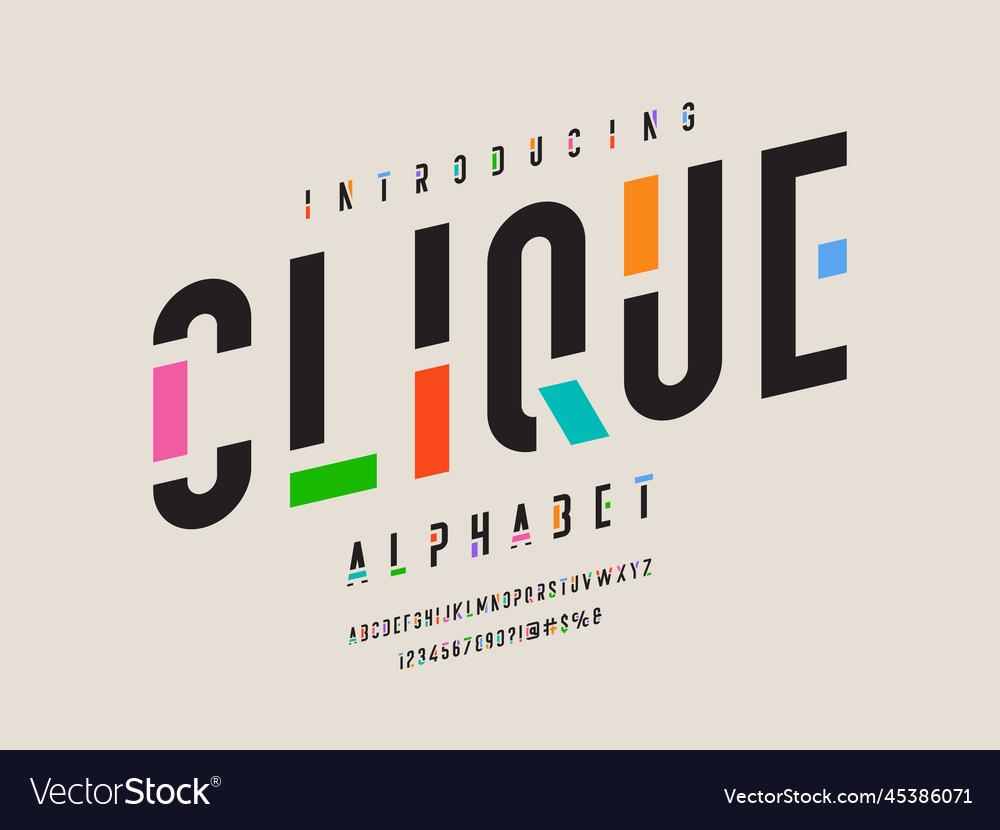 Abstract font Royalty Free Vector Image - VectorStock