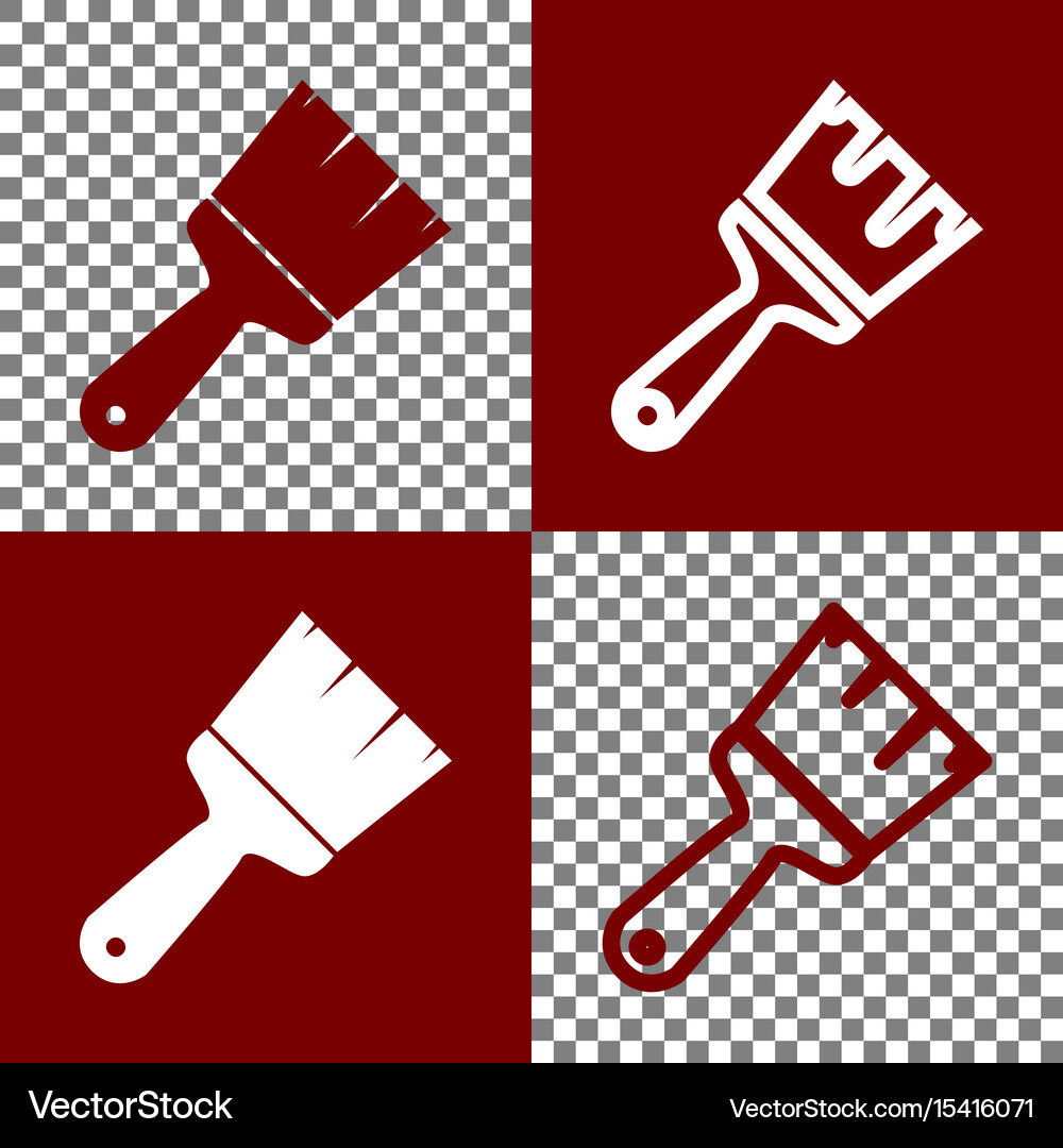 Brush sign bordo and white Royalty Free Vector Image