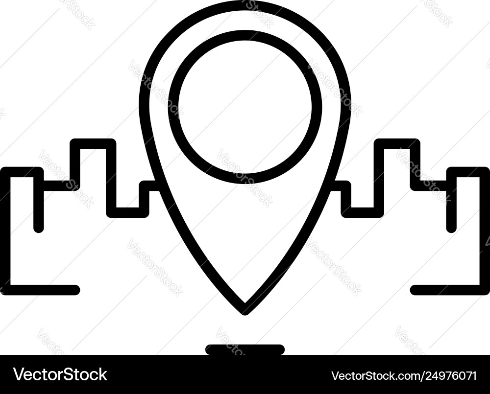 City location sharing icon outline style Vector Image