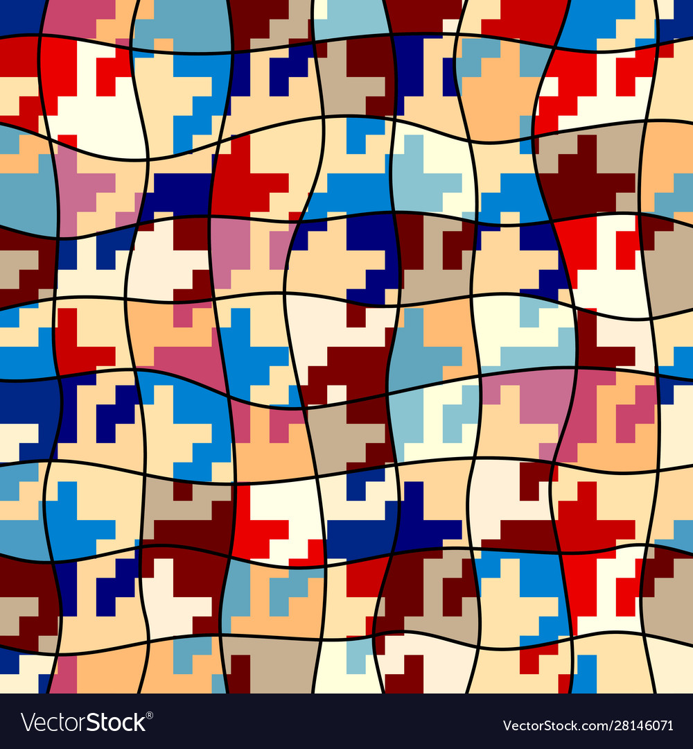 Classic hounds-tooth pattern in a patchwork Vector Image