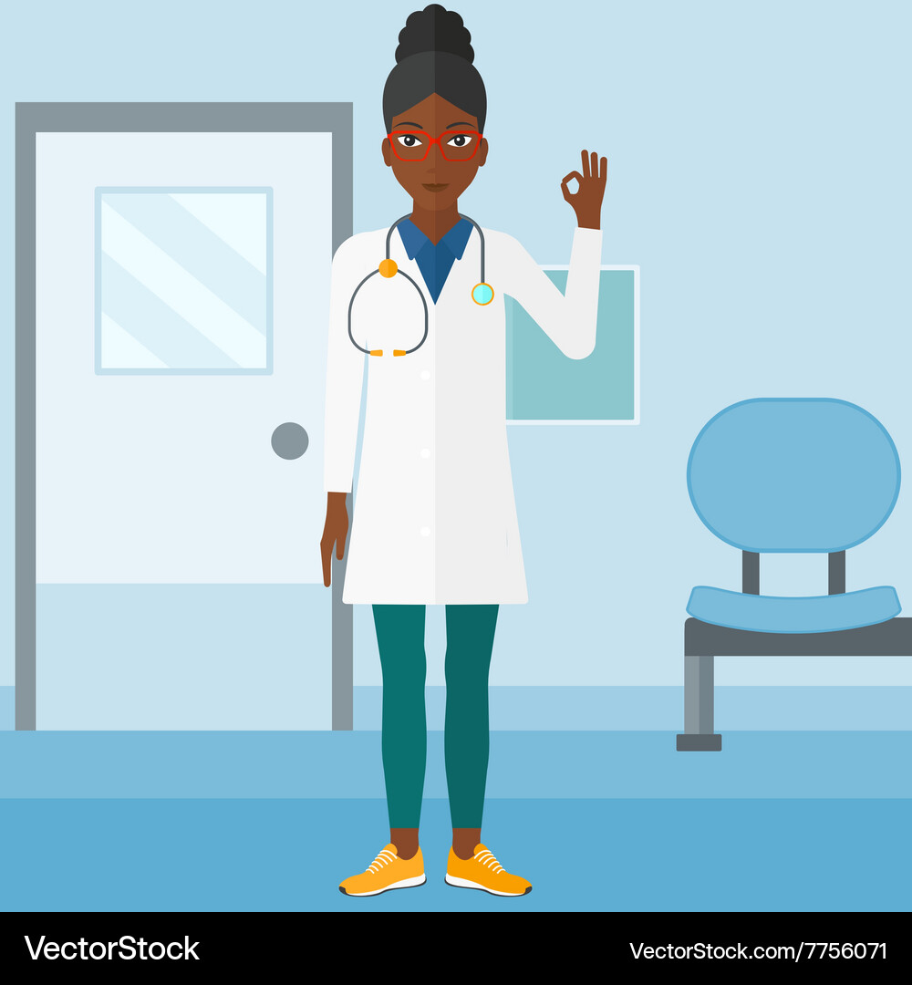 Doctor showing sign ok Royalty Free Vector Image