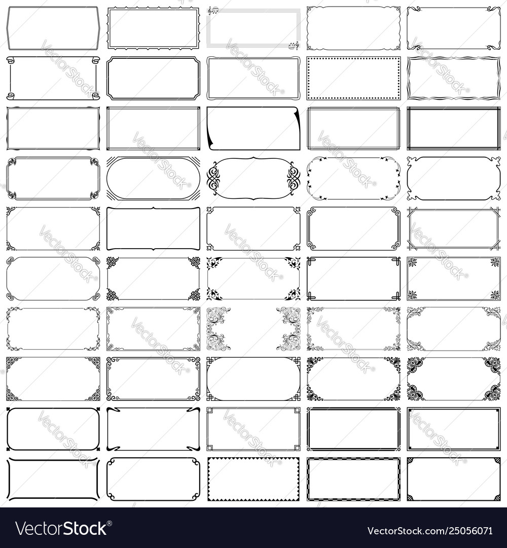 Fifty rectangle frames set 6 Royalty Free Vector Image