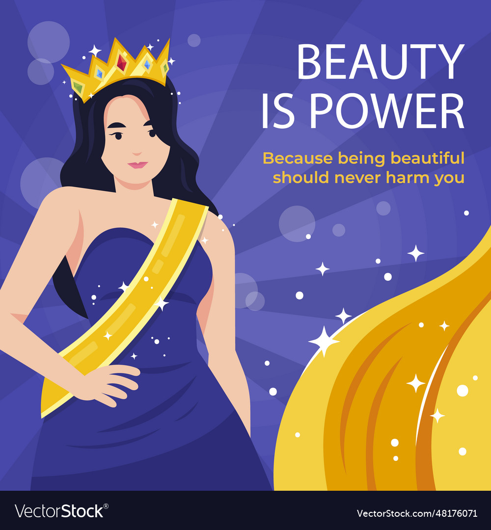 Flat pageant contest posts set Royalty Free Vector Image