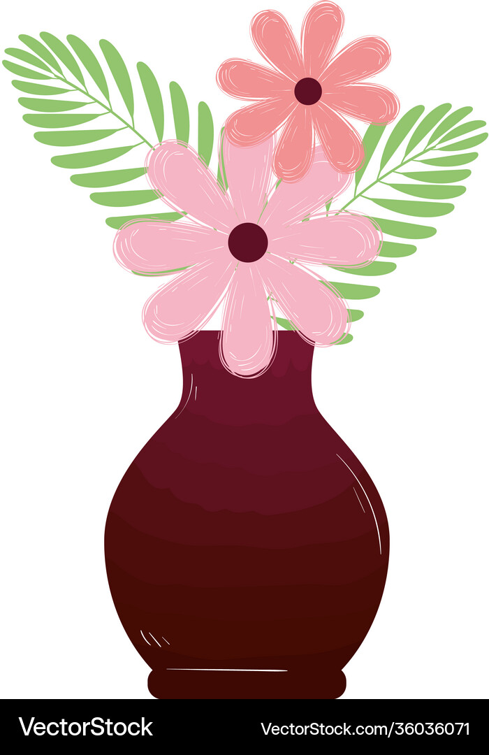 Flowers garden in base decoration Royalty Free Vector Image
